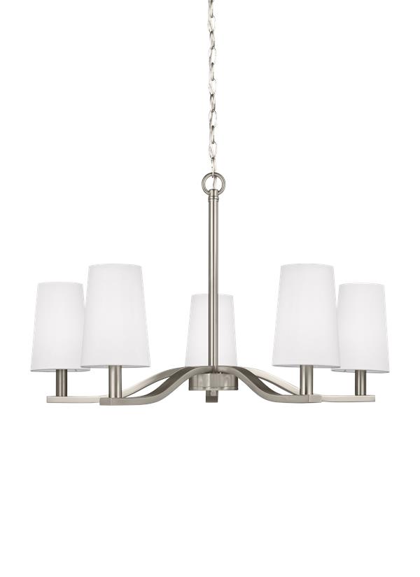 3128005-962,Five Light Chandelier,Brushed Nickel